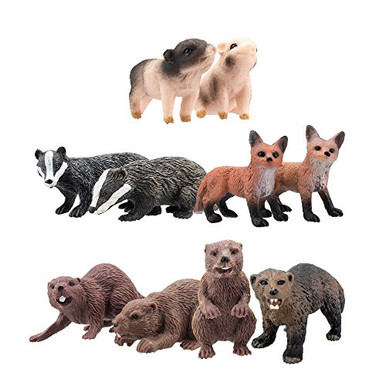 TOYMANY 10PCS Mini Size Animal Figures, Realistic Wildlife Animal ...