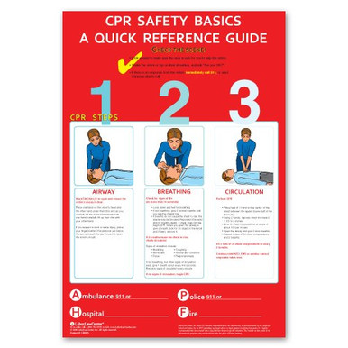 Labor Law Center CPR Poster CPR Safety Guide Laminated Poster English ...