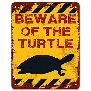 Print Crafted - Beware of The Turtle Vintage Metal Garden Yard Warning ...