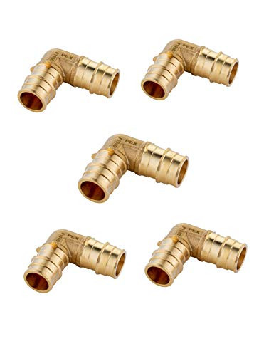 Pack of 5 EFIELD Pex A Expansion Fitting 1 2 inchx 1 2 inch ElbowF1960 Lead Free Brass-5 Pieces ...