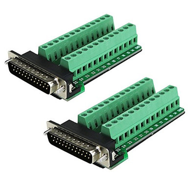 Sysly DB25 Male Connector Adapter Plate Signal Module RS232 Serial to ...