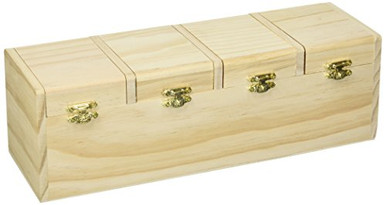 Darice Wood Box with Hinged Lid, Unfinished, 12.254 x 4 inches ...