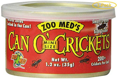 Zoo Med Can O Mini Sized Crickets 1.2 oz 200 Crickets - Pack of 3 ...
