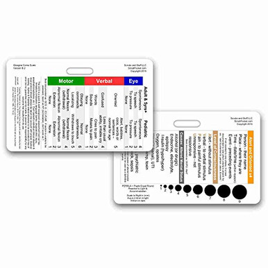 Glasgow Coma Scale GCS Horizontal Reference Badge ID Card Pack of 5 ...