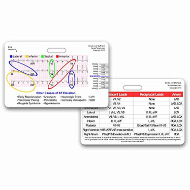 STEMI 12 Lead Tool Horizontal Reference Badge ID Card Pack of 5 ...