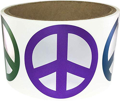 Metallic Peace Sign Stickers 2 Inch Round Circle 6 Different Designs ...