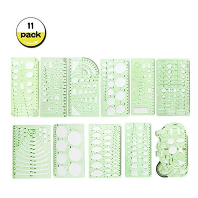 11 Pack Drawings Templates Technical Stencils Measuring Template ...