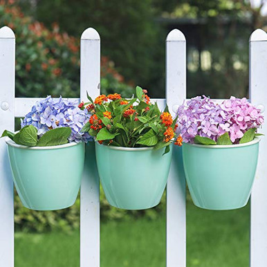 Sungmor Self Watering Wall Planter - Concise Cyan and 3PC Pack and ...