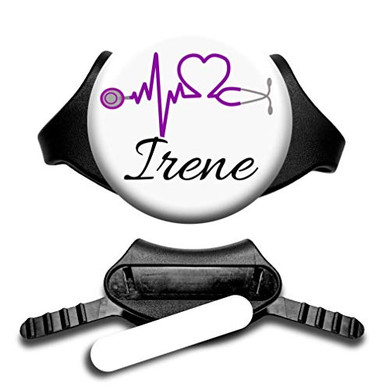 EKG Heart Stethoscope Tag 8 Color Choices - Adjustable Yoke Steth Tag ...