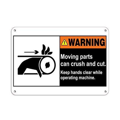 DYLAN MILLER Safety Sign - Moving Parts Can Crush and Cut Keep Hands ...