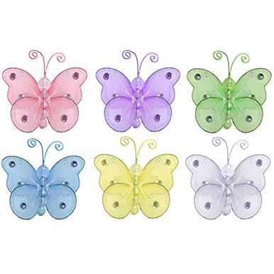 Butterfly Decorations Mini Little Nylon Hanging Small Butterflies Mesh ...