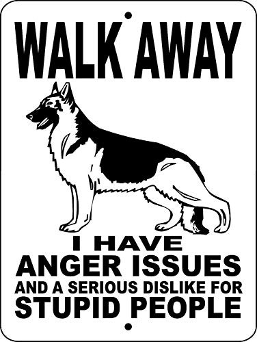 German Shepherd Dog Guard Dog Security Gate Wags Metal Tin Sign Poster ...