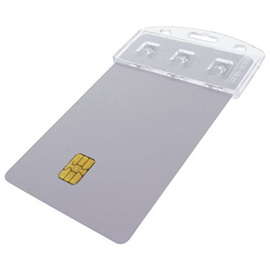 10 Pack - Vertical Half Card Badge Holder for Smart Cards CHIP INSERT ...