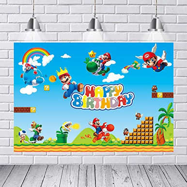 Backdrop Mario Bros Photo Backdrops Super Mario Backdrop for Birthday ...