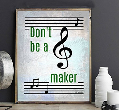 Funny Music Art Funny Treble Trouble Maker Typographic Print Music ...