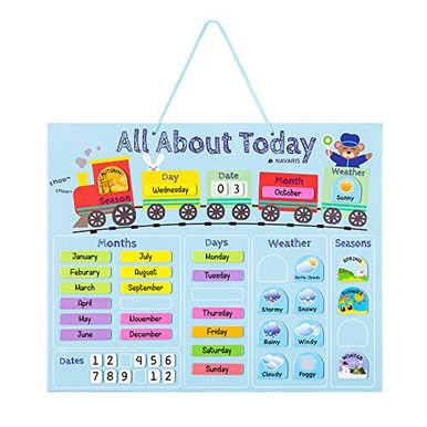 Navaris Kids Magnetic Calendar - Early Years Learning - Weather Date ...