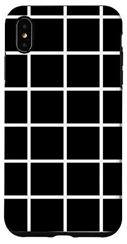 iPhone XS Max White Horizontal and Vertical Lines Pattern Black ...