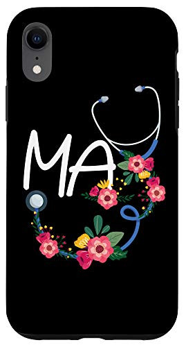 iPhone XR Medical Assistant Hospital Stethoscope Floral Wreath Case ...