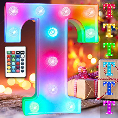 Colorful Changing LED Letter Lights Alphabet Signs Battery Operated ...
