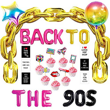 Homond 90s Party Decorations for Adults Back to The 90s Balloons 90s ...