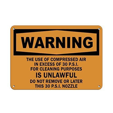 DYLAN MILLER Safety Sign - Warning Use of Compressed Air in Excess ...