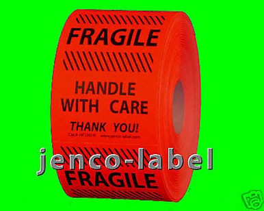 Jenco-Label HF2301R 500 2x3 Fragile Handle With Care Thank You ...