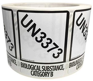 Small UN3373 Labels for Biological Substance Category B 2 x 2.75 Inch ...