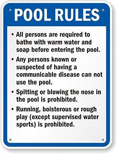 Dreamawsl Notice Board Connecticut Pool Rules Sign 16 inch x 12 inch ...