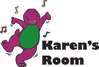 Barney Dinosaur Happy Dancing Cartoon Customized Wall Decal - Custom ...