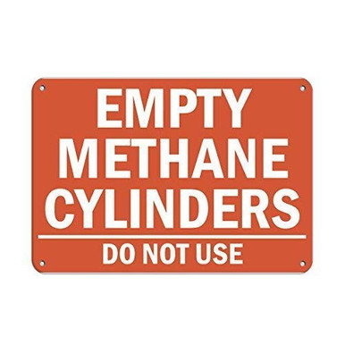 DYLAN MILLER Safety Sign - Empty Methane Cylinders Do Not Use Hazard ...