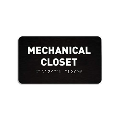 Mechanical Closet Sign - ADA Compliant Utility Sign Raised Letters ...
