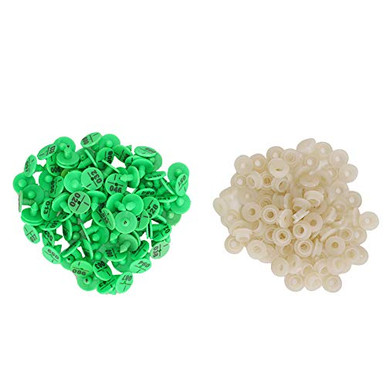 TOPINCN 100Pcs 0.7in Small Animal Ear Tag Pig Cattle Beef Cow Number ...