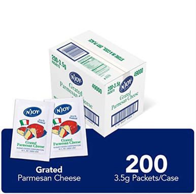 NJoy Grated Parmesan Cheese 3.5g Packets 200 Count - Warehousesoverstock