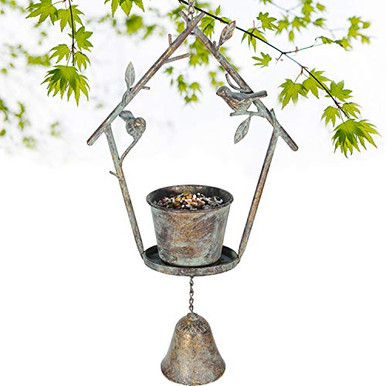 Kimdio Hanging Bird Feeder Tray Bell Seed Tray for Bird Feeders Outdoor ...