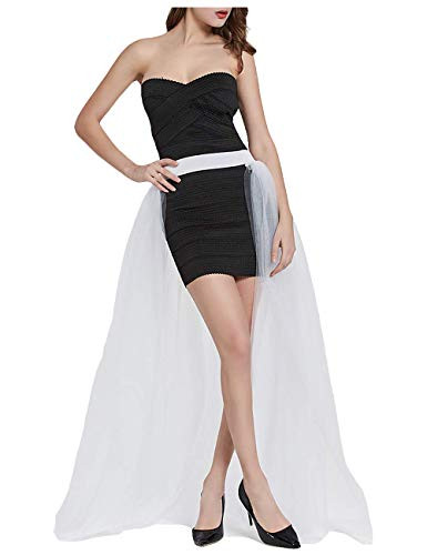 Joukavor Womens 4 Layers Floor Length Tulle Dress Overskirt Wedding ...