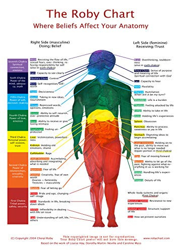 The Roby Chart Where Beliefs Affect Your Anatomy White Background 11x17 ...