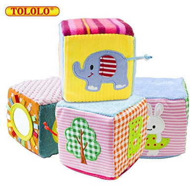 Soft Rattle Baby Blocks;TOLOLO Baby Building Blocks Foam Grab and Stack ...
