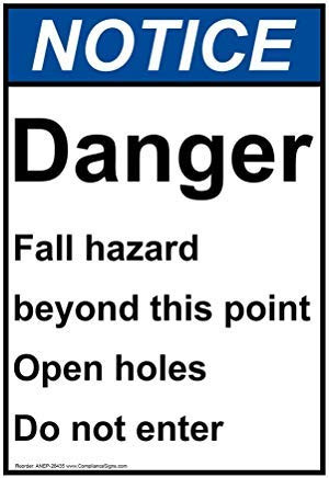 liuKen Notice Danger Fall Hazard Beyond This Point Open Holes Do Not ...