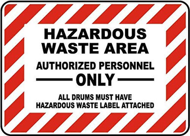 TAN550 Hazardous Waste Area Sign Metal Wanring Signs Private ...