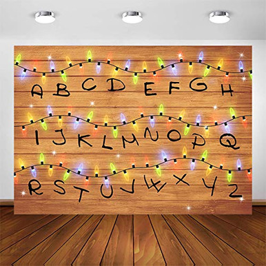 Avezano Stranger Things Party Backdrop Christmas Lights Alphabet ...