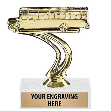 Crown Awards 6 inch School Bus Trophy - Classic School Bus Academic ...