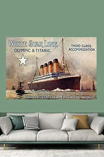 Bidesign Titanic and Olympic White Star Line Tin Sign Custom Metal Sign ...