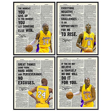 Kobe Bryant 11x14 Motivational Wall Art Set - Sports Posters ...