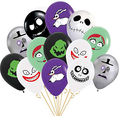 24PC LATEX jack skellington nightmare b4 before xmas christmas BALLOONS ...
