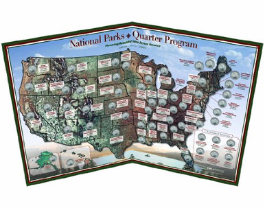 National Parks 56-coin Quarter Map - Made in USA - Warehousesoverstock