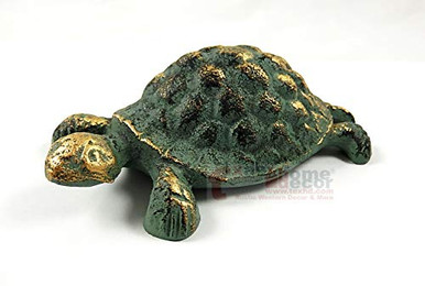 5 inch Cast Iron Turtle Figurine Antique Style Nautical Garden Pond ...