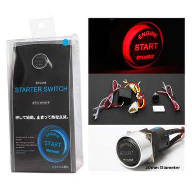 PIVOT Mini Quick Engine Push Start Switch Red LED - Warehousesoverstock