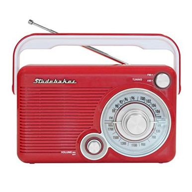 Studebaker SB2002RB Portable AM FM Radio with Headphone Jack and aux-in ...