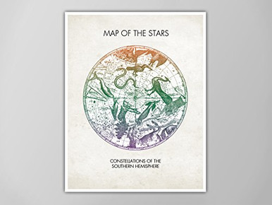 Map of the Stars Vintage Constellation Map for Southern Hemisphere ...
