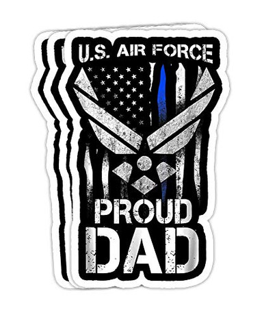 Proud Dad U.S. Air Force Stars Air Force 4x3 Vinyl Stickers Laptop ...